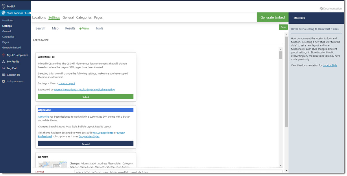 Selecting and Customizing your Style - Documentation