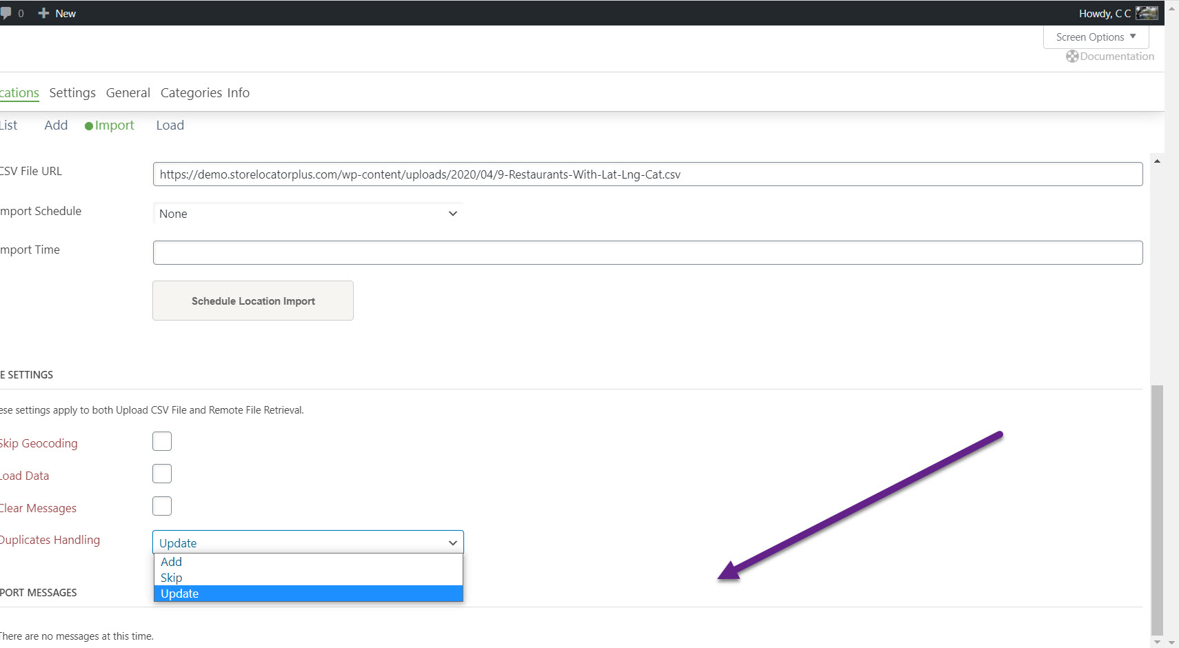 Location Imports - Documentation