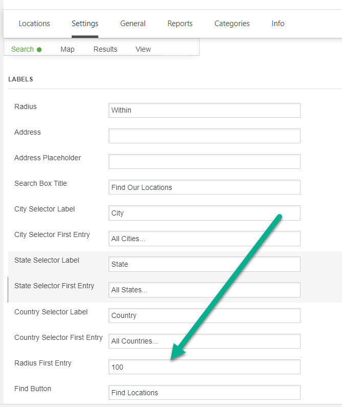 Adding Radius Selection First Entry - Documentation