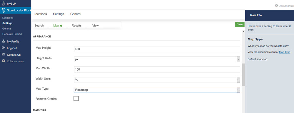 Set map view - Documentation