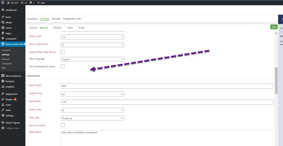 Scroll To Map - Documentation